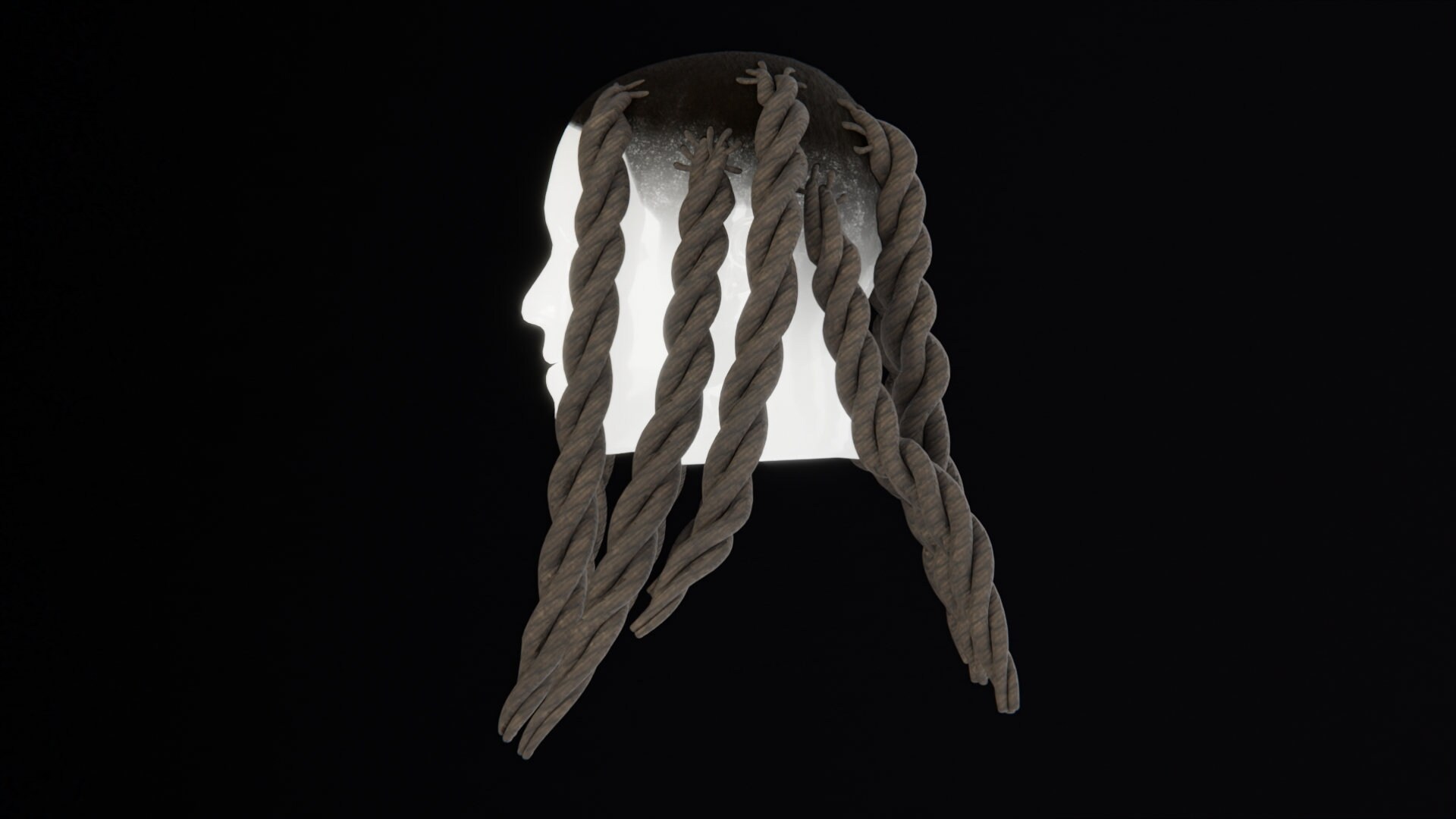 Large Braided Dreads - 3D Model File - Etsy