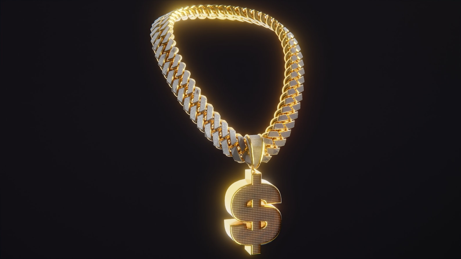 Cash Symbol Diamond Chain - 3D Model File - Etsy