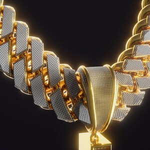 Cash Symbol Diamond Chain - 3D Model File - Etsy