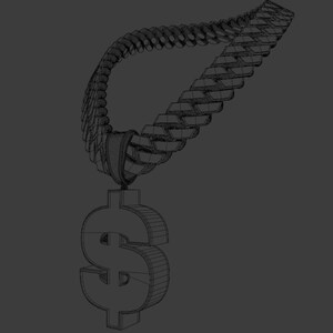 Cash Symbol Diamond Chain - 3D Model File - Etsy