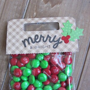 Christmas Treat Bags (6), Christmas Favors, Holiday Treat, Bag Toppers ...