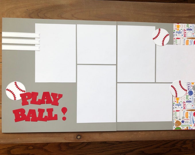 Pre Made Baseball Scrapbook Layout/premade Sport Scrapbook Page ...