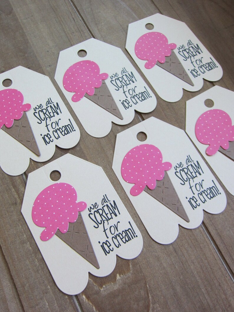 Ice Cream Gift Tags 6/ice Cream Party Favor/ice Cream Social - Etsy
