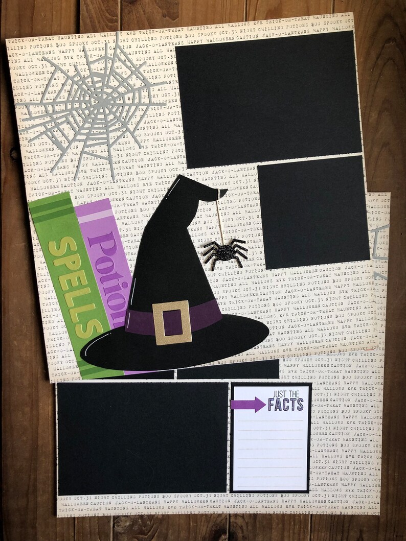 Halloween Scrapbook Layout/12 by 12/assembled/pre Made Page/premade ...