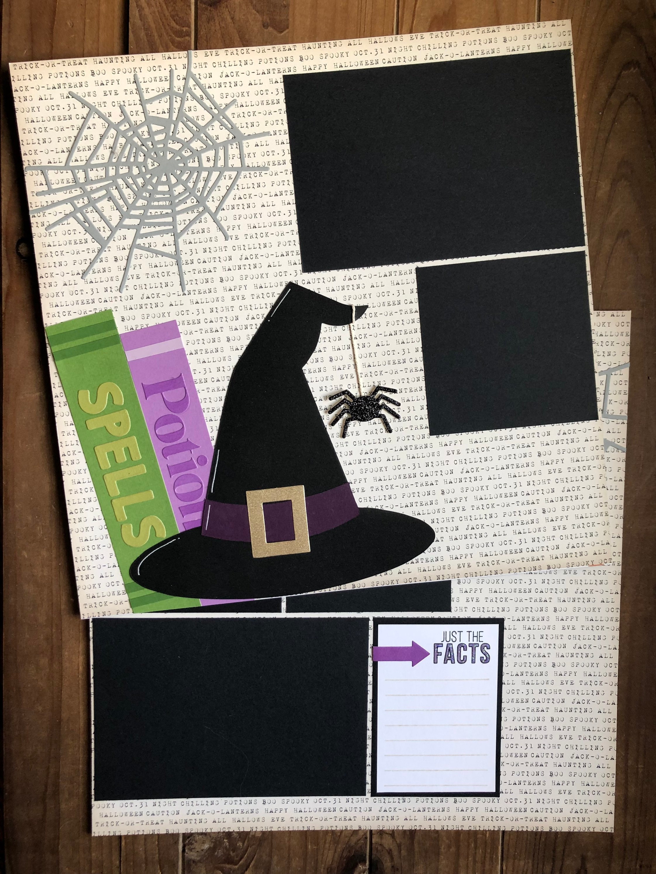 Halloween Scrapbook Layout/12 by 12/assembled/pre Made Page/premade ...