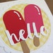 Card/handmade Card/summer Card/popsicle Card/greeting Card/hello Card ...