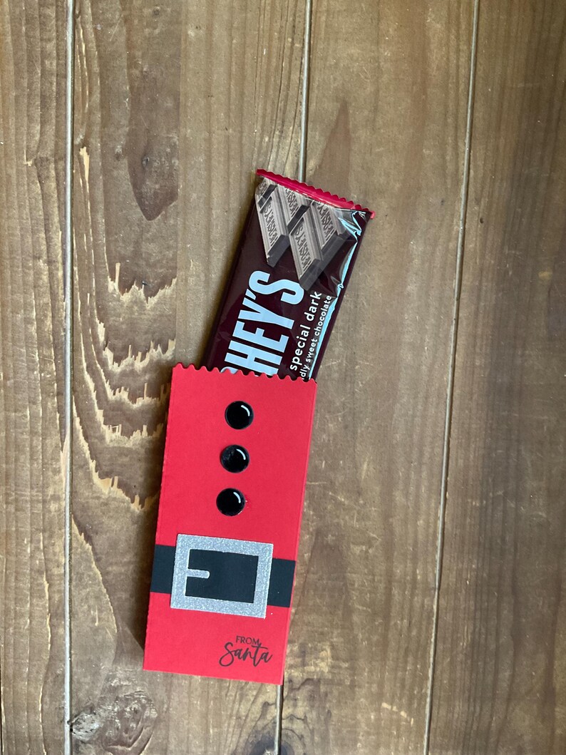 Santa Candy Bar Wrapper (1)/ Gift Card Holder/ Christmas Favor/ Holiday ...