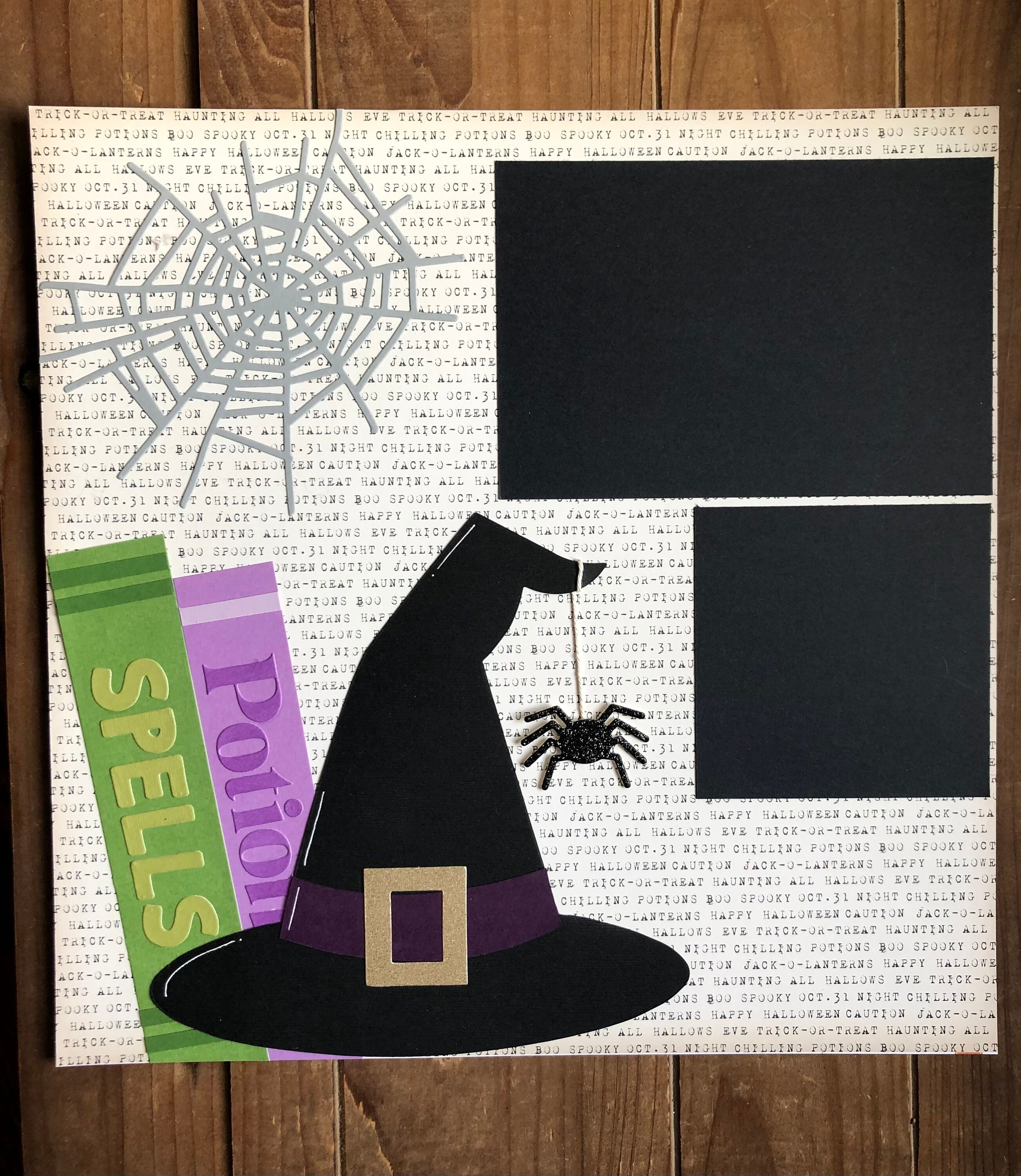 Halloween Scrapbook Layout/12 by 12/assembled/pre Made Page/premade ...