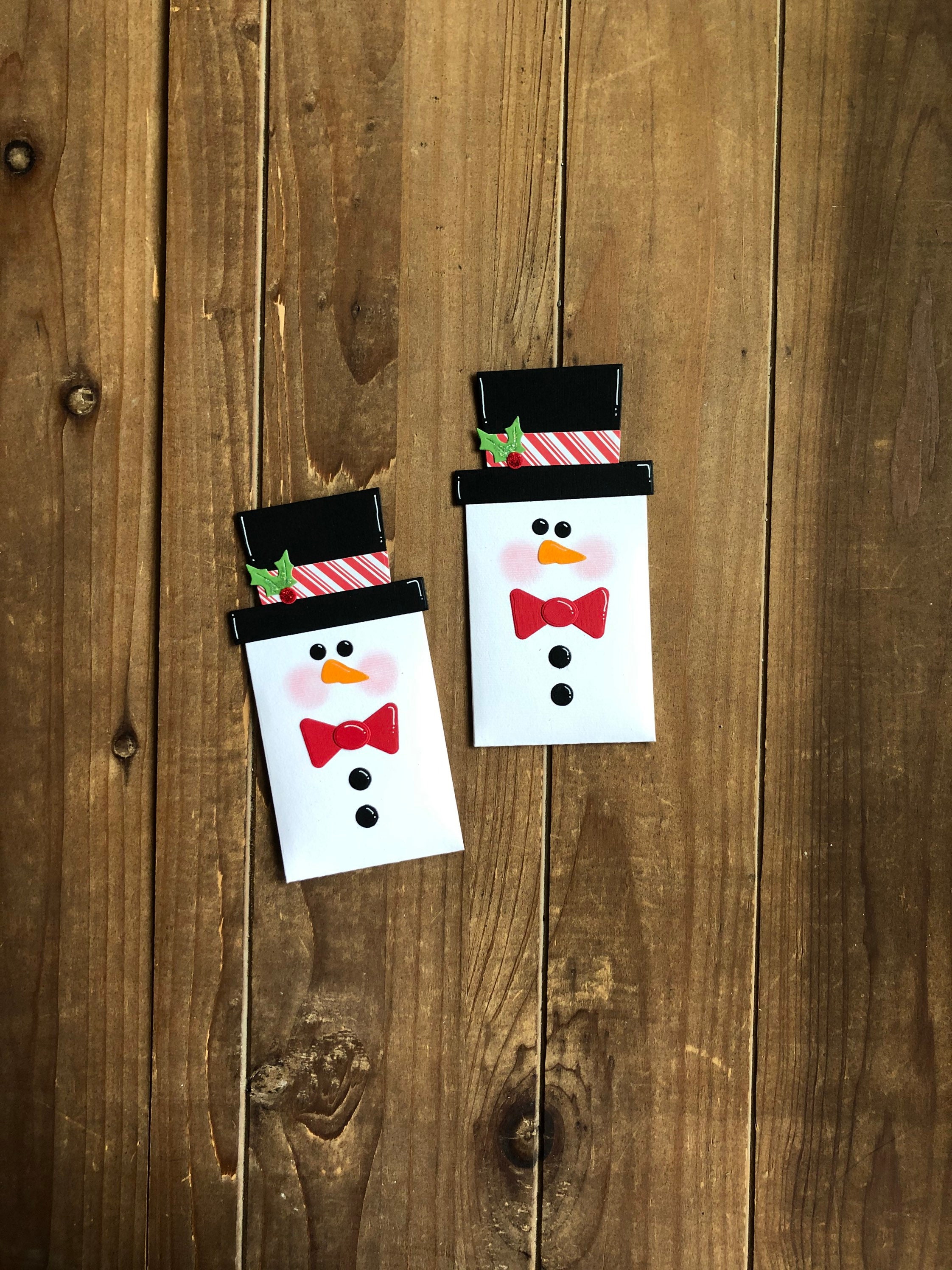 Gift Card Holder 2/snowman Gift Card Pocket/christmas Gift - Etsy