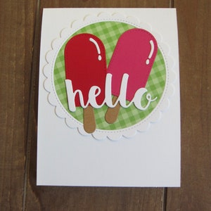 Card/handmade Card/summer Card/popsicle Card/greeting Card/hello Card ...