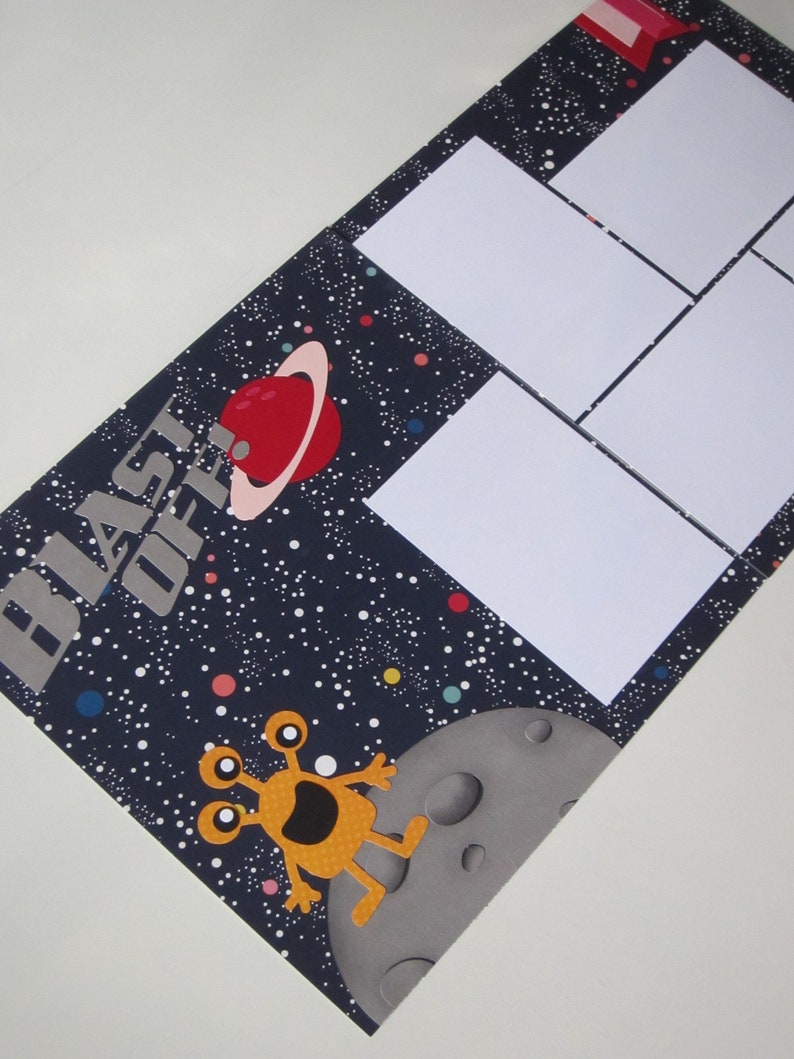 Pre Made Outer Space Scrapbook Page/premade Space Scrapbook - Etsy