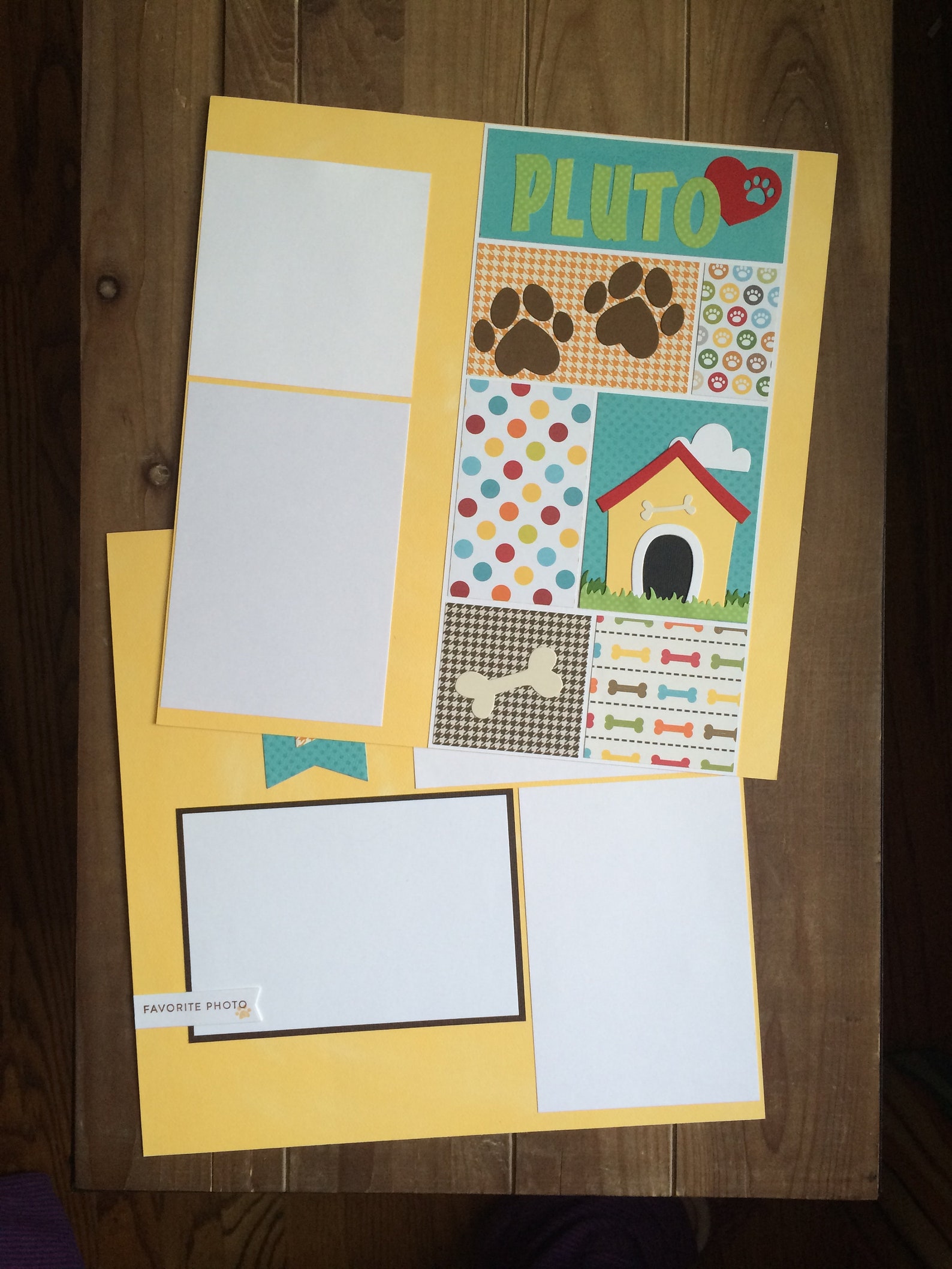 Pre Made Pluto Scrapbook Layout/pluto Scrapbook Page/ Disney Scrapbook ...