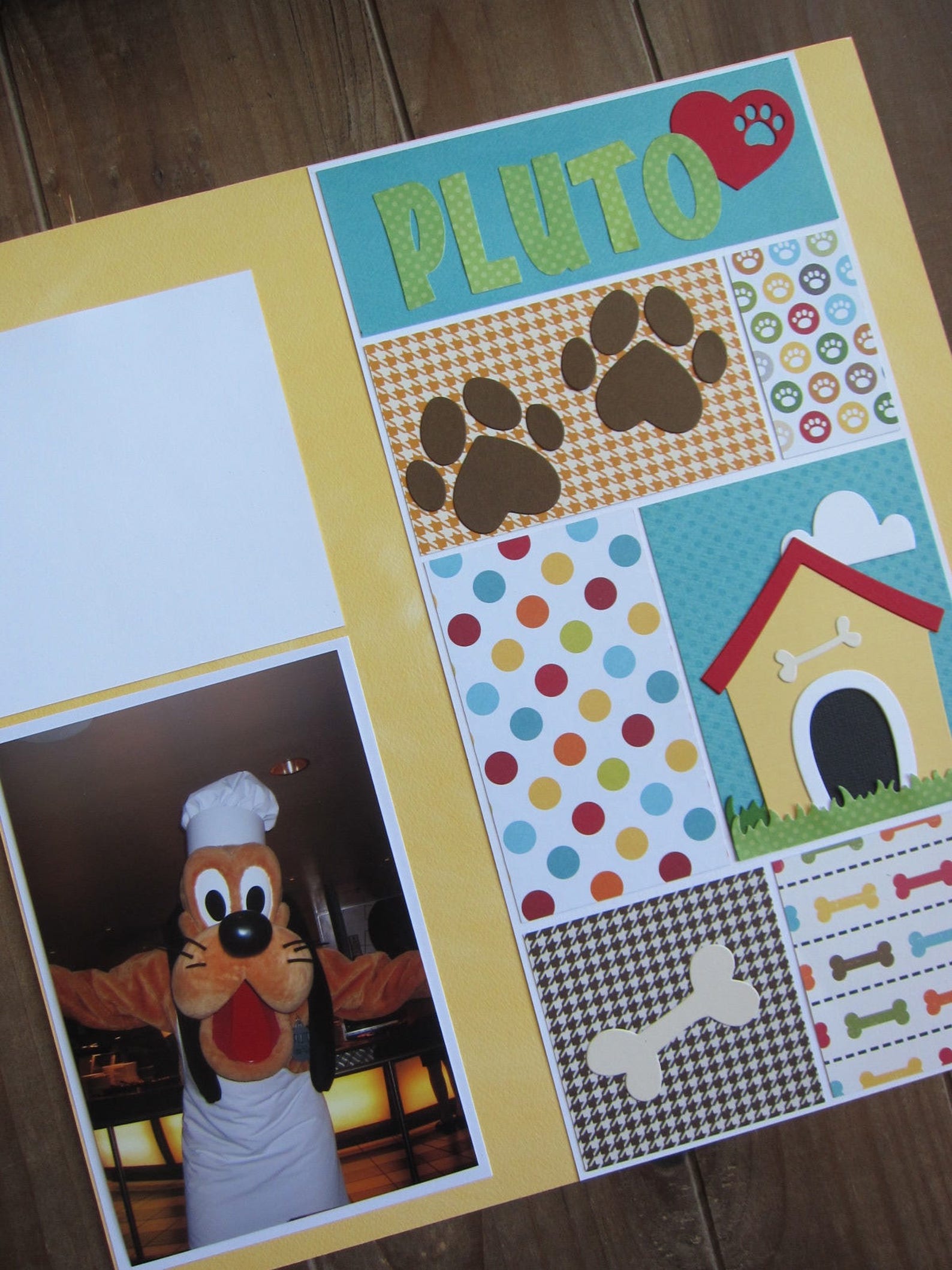 Pre Made Pluto Scrapbook Layout/pluto Scrapbook Page/ Disney Scrapbook ...