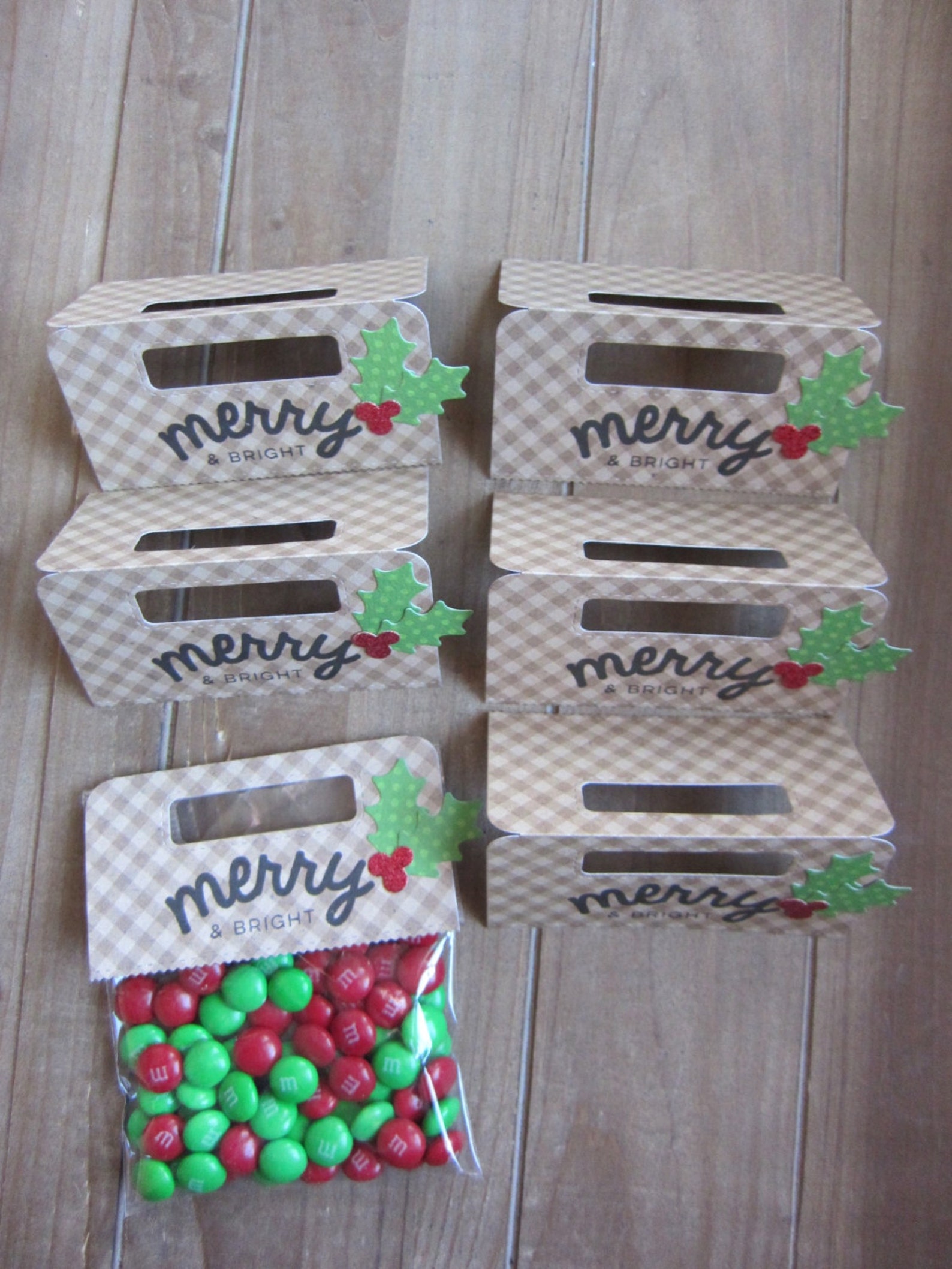 Christmas Treat Bags (6), Christmas Favors, Holiday Treat, Bag Toppers ...