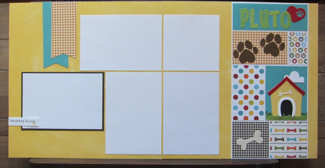 Pre Made Pluto Scrapbook Layout/pluto Scrapbook Page/ Disney Scrapbook ...