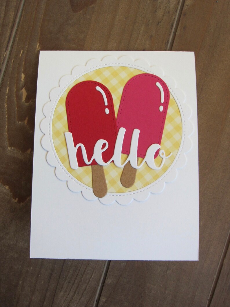 Card/handmade Card/summer Card/popsicle Card/greeting Card/hello Card ...