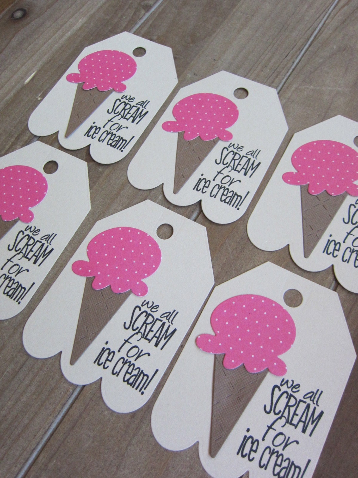 Ice Cream Gift Tags 6/ice Cream Party Favor/ice Cream Social - Etsy