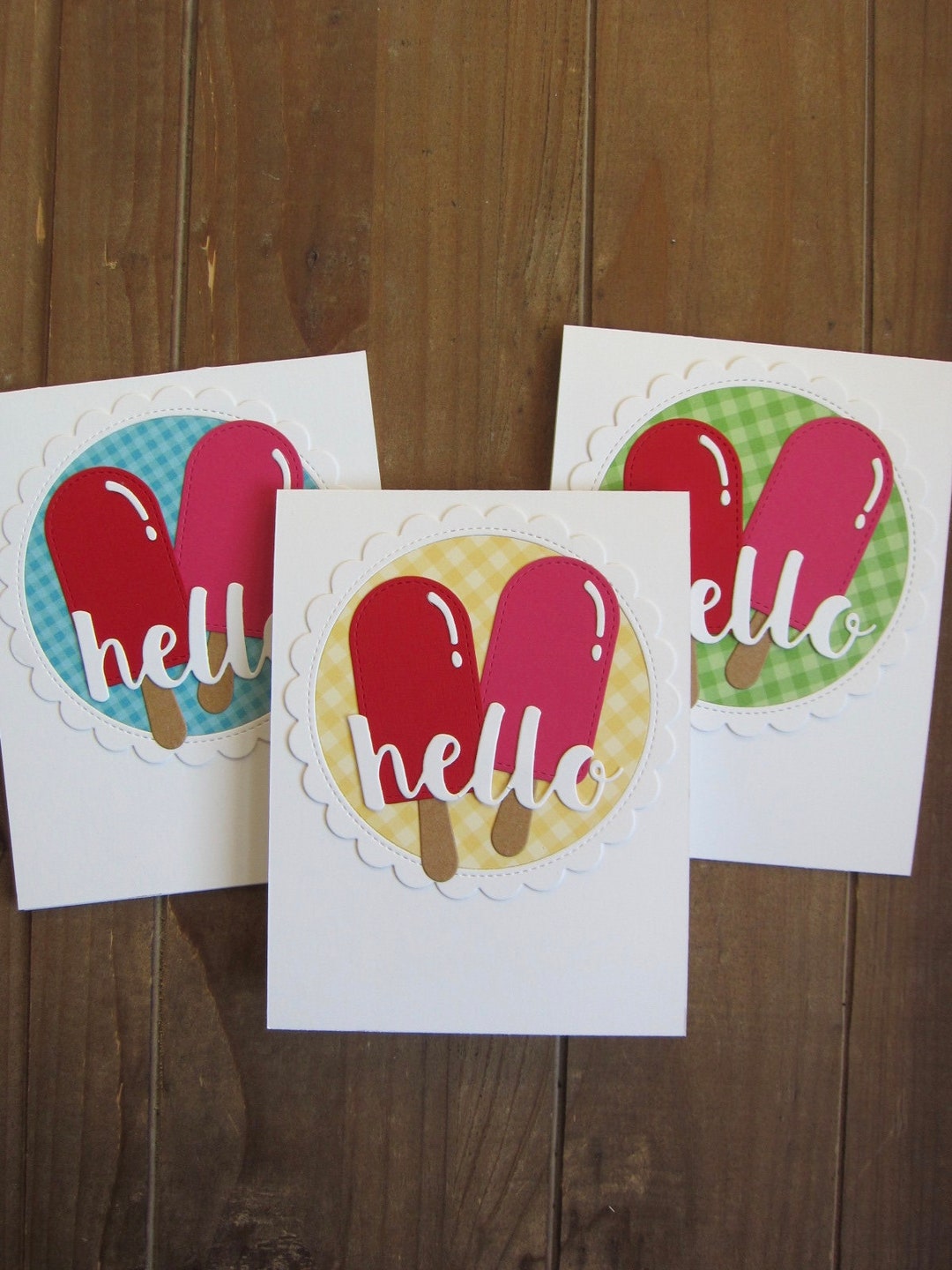 Card/handmade Card/summer Card/popsicle Card/greeting Card/hello Card ...