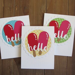 Card/handmade Card/summer Card/popsicle Card/greeting Card/hello Card ...