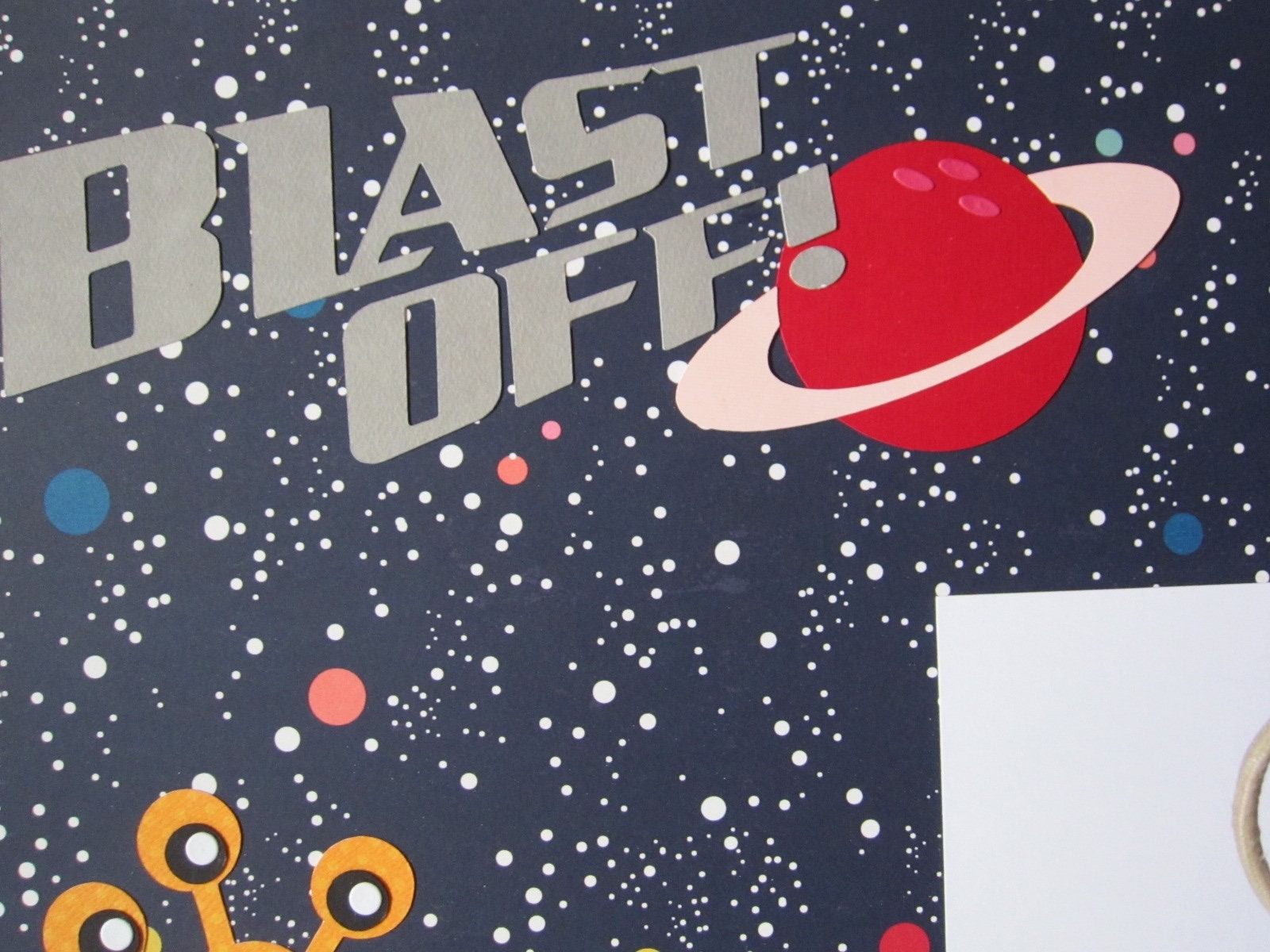 Pre Made Outer Space Scrapbook Page/premade Space Scrapbook Layout ...