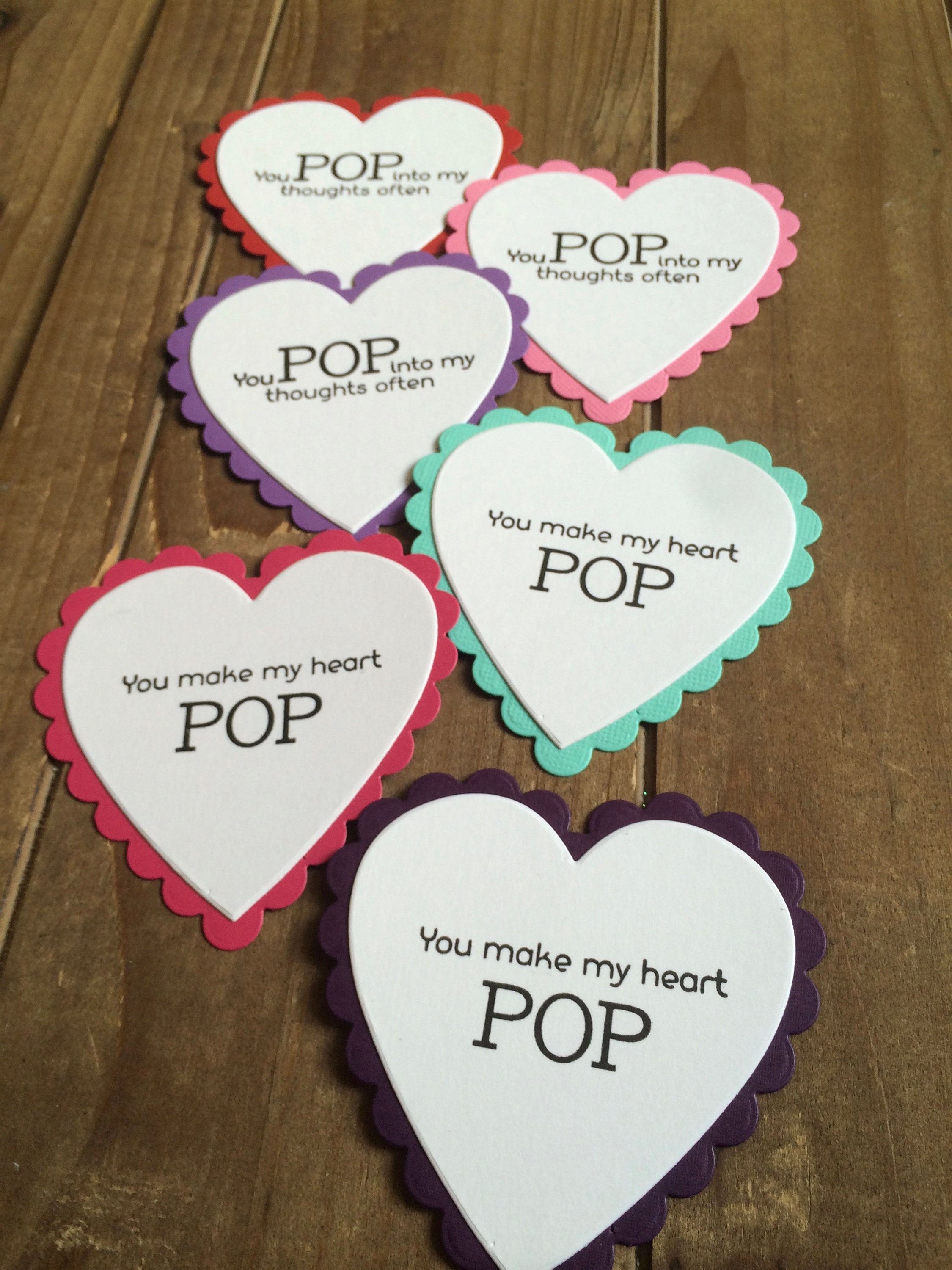 Classroom Valentine 12/school Valentine/you Make My Heart Pop Valentine ...