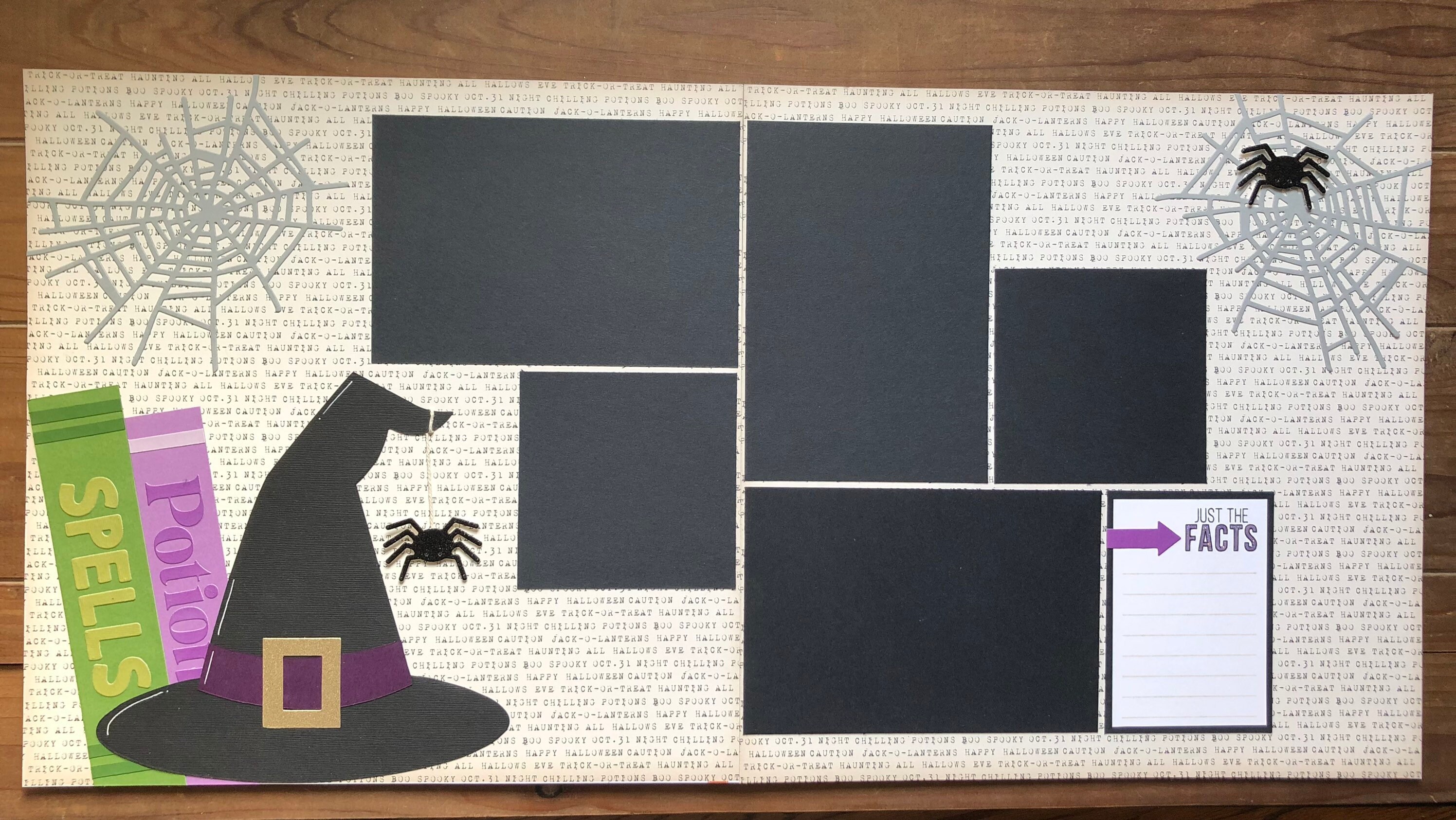 Halloween Scrapbook Layout/12 by 12/assembled/pre Made Page/premade ...
