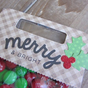 Christmas Treat Bags (6), Christmas Favors, Holiday Treat, Bag Toppers ...