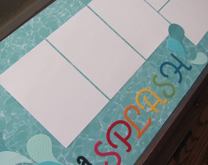 Pre Made Swimming Scrapbook Layout/pool Scrapbook Page/summer Scrapbook ...