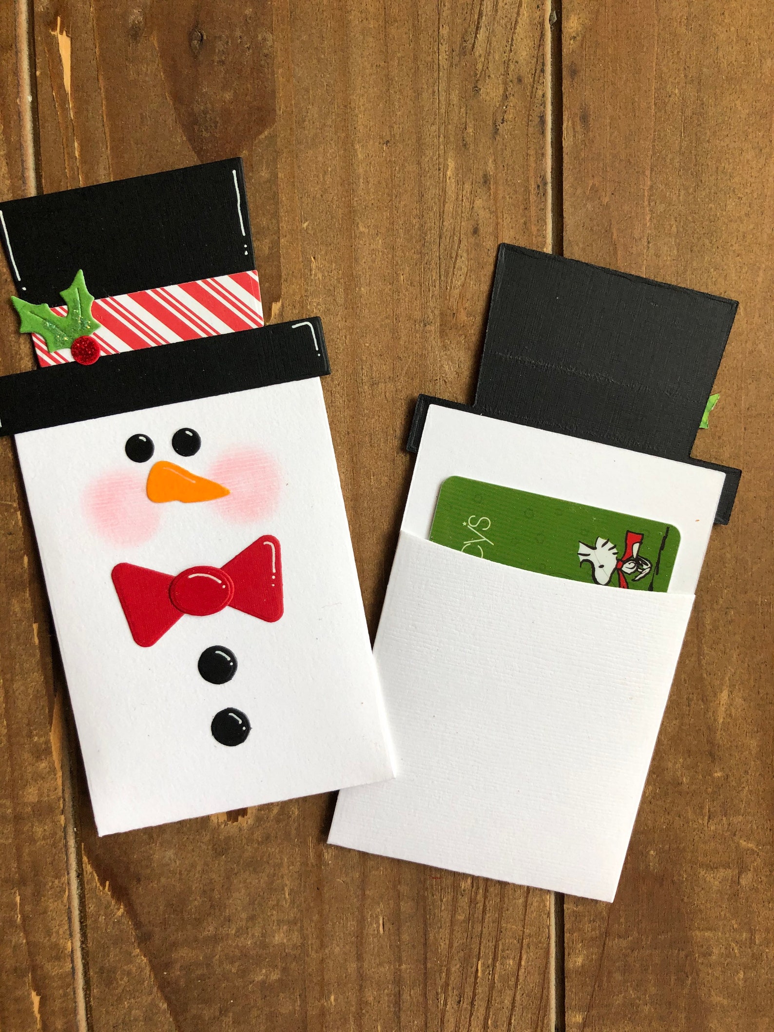 Gift Card Holder 2/snowman Gift Card Pocket/christmas Gift - Etsy