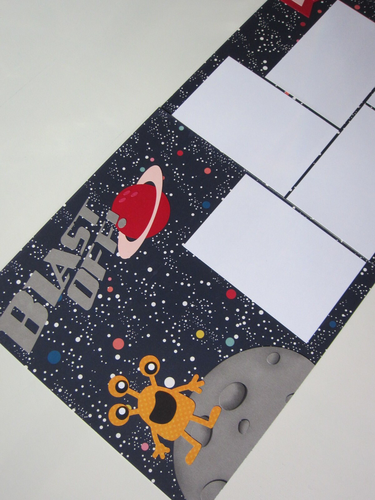 Pre Made Outer Space Scrapbook Page/premade Space Scrapbook Layout ...