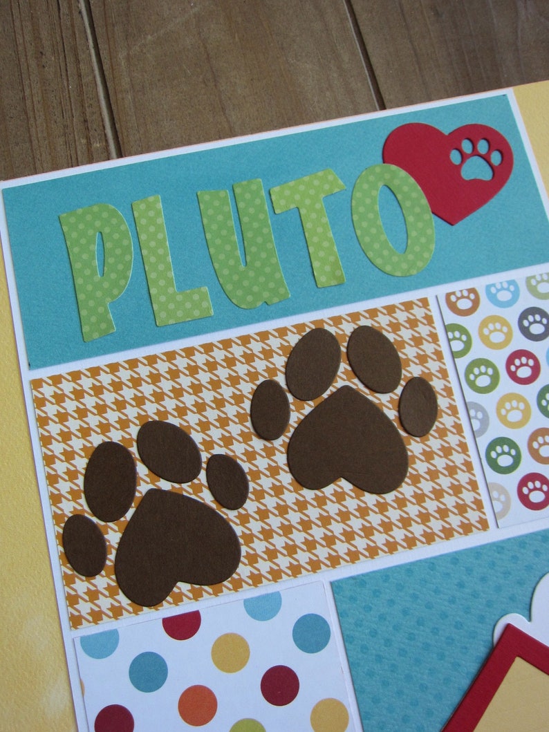 Pre Made Pluto Scrapbook Layout/pluto Scrapbook Page/ Disney Scrapbook ...