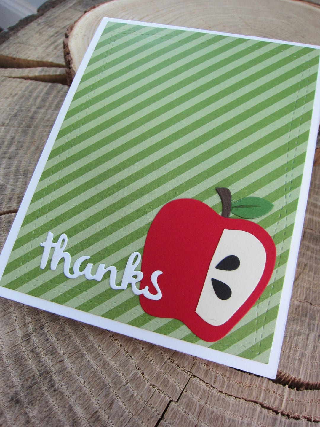 Teacher Thank You Card/apple Thank You Card/teacher Card/thanks Card - Etsy
