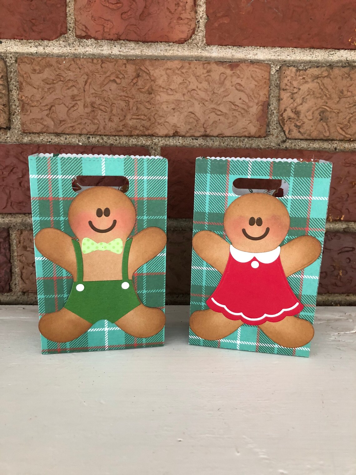 Gingerbread Treat Bag (2)/holiday Favor/christmas Treat/table Setting ...