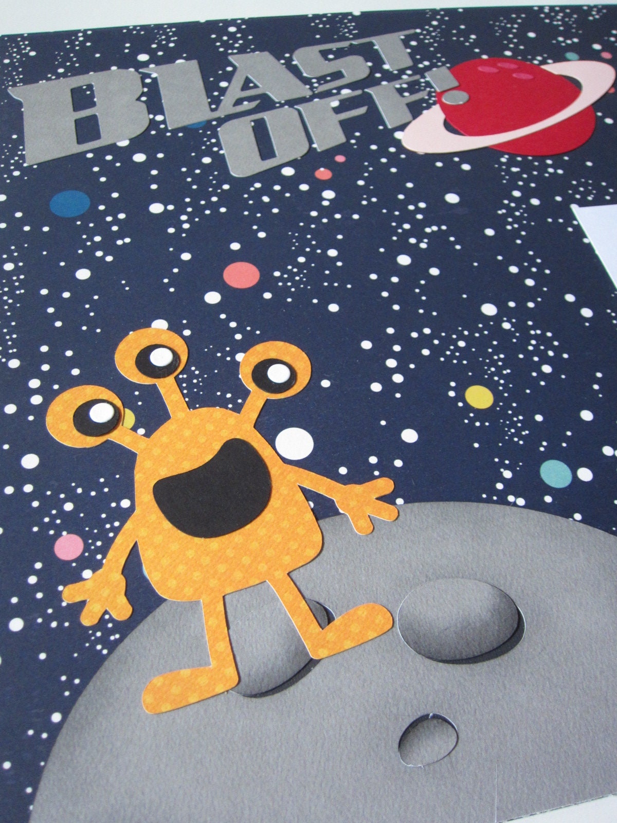 Pre Made Outer Space Scrapbook Page/premade Space Scrapbook - Etsy