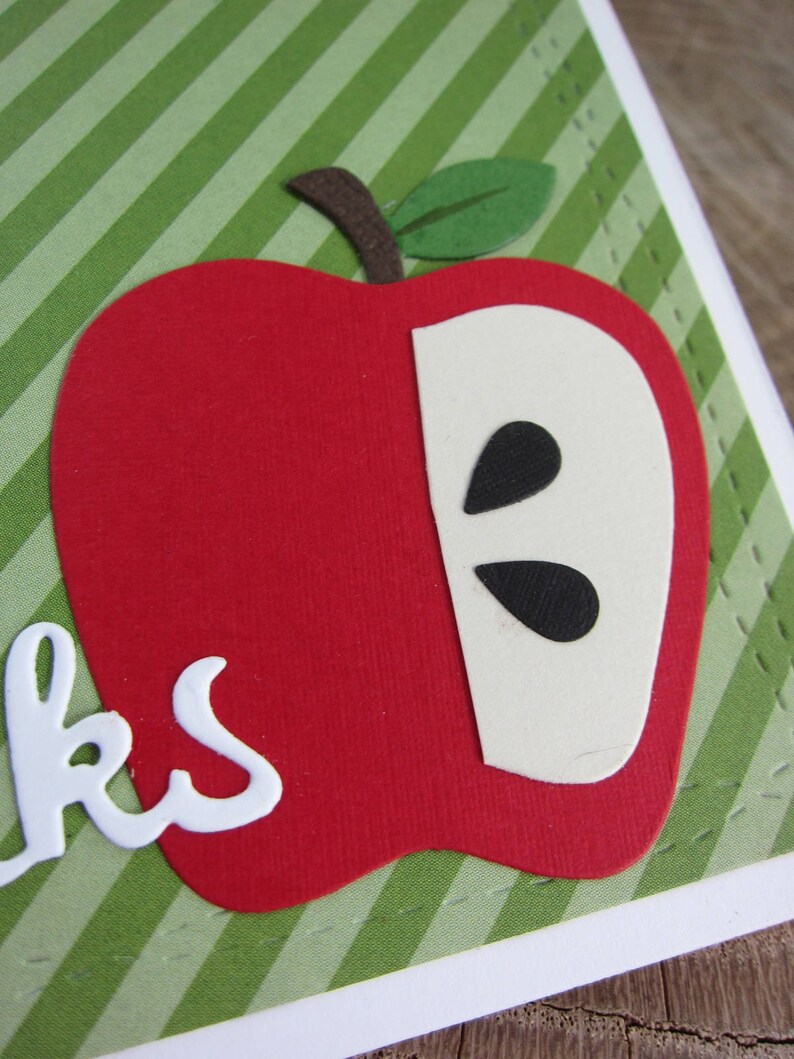 Teacher Thank You Card/apple Thank You Card/teacher Card/thanks Card - Etsy