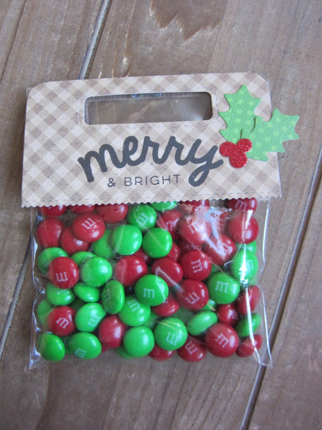 Christmas Treat Bags (6), Christmas Favors, Holiday Treat, Bag Toppers ...