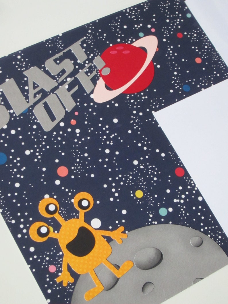 Pre Made Outer Space Scrapbook Page/premade Space Scrapbook - Etsy