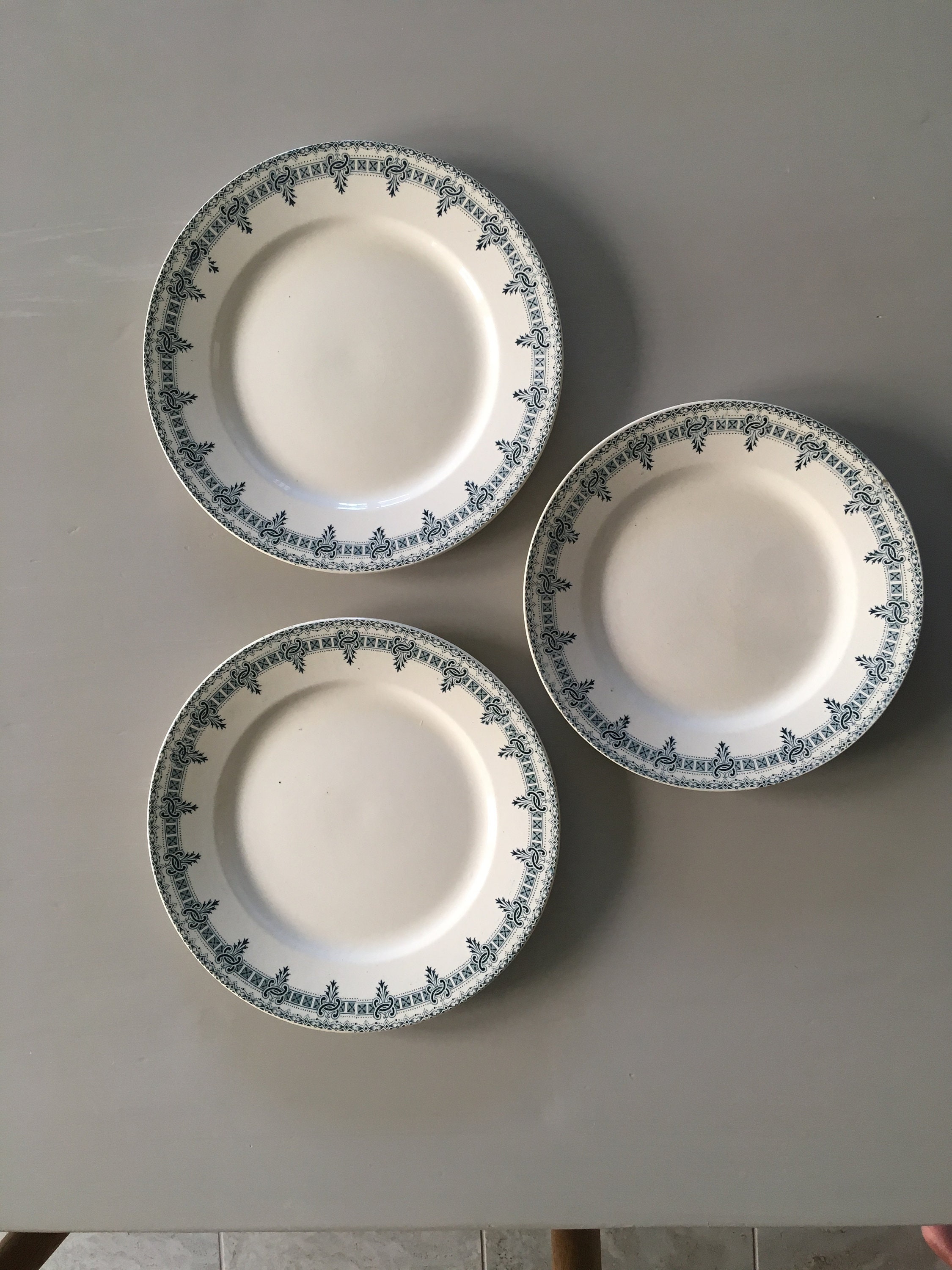 Antique French Ironware "terre De Fer" Boëtie China Plate Blue - Etsy