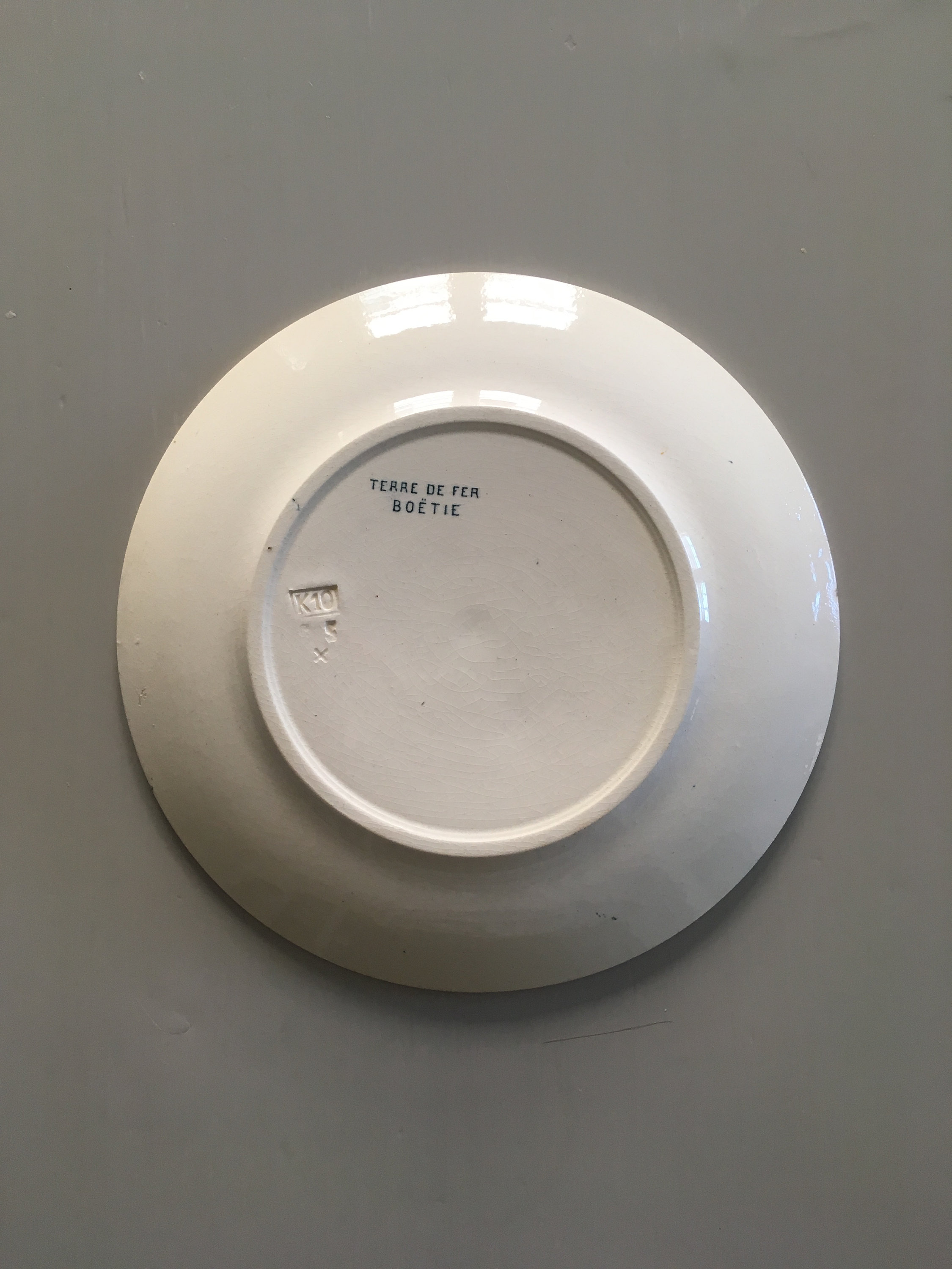 Antique French Ironware "terre De Fer" Boëtie China Plate Blue - Etsy