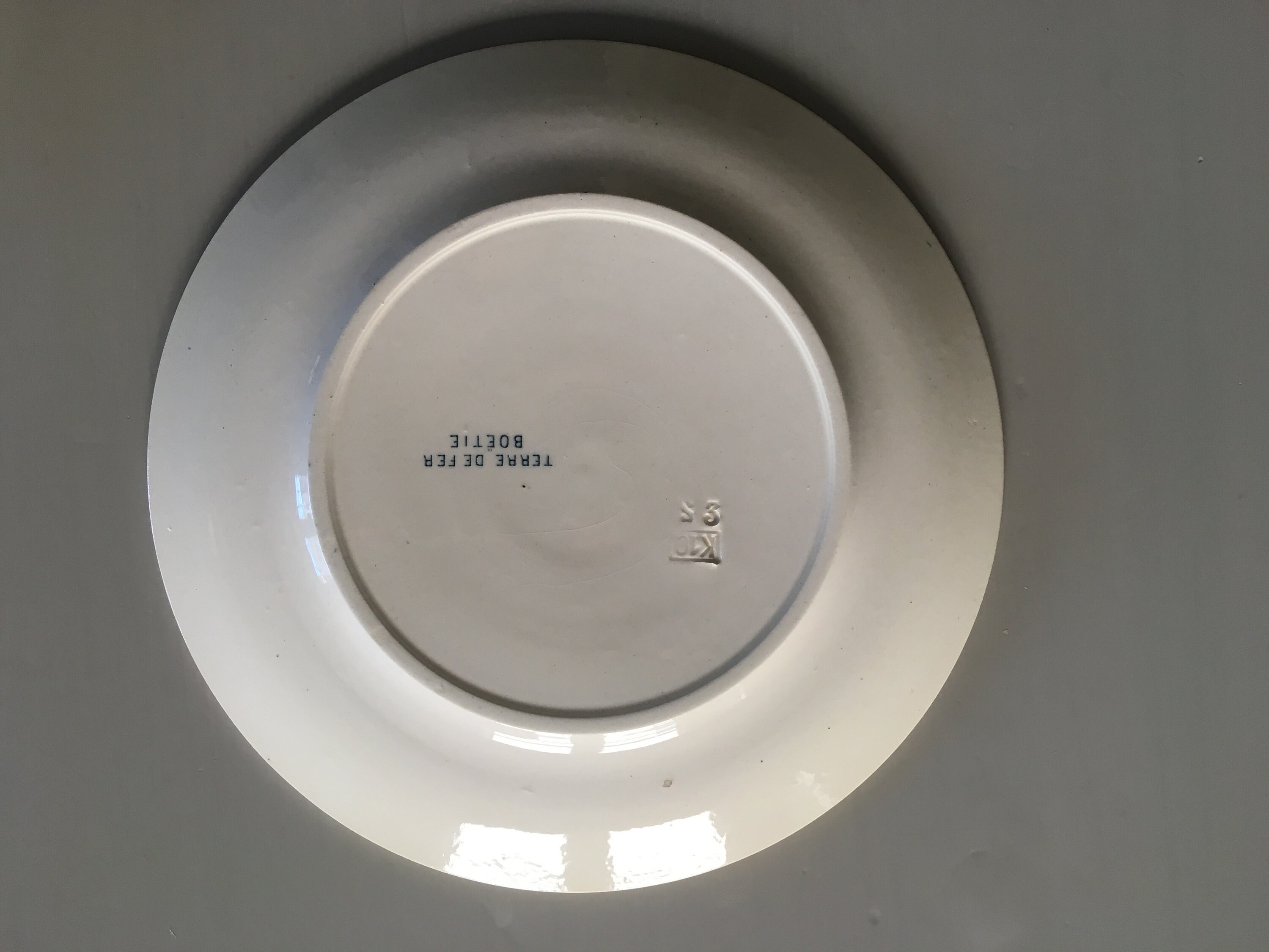 Antique French Ironware "terre De Fer" Boëtie China Plate Blue - Etsy