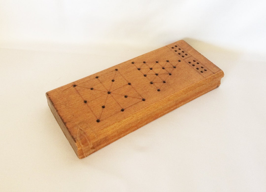 Vintage Wood Game, Primitive Toys, Hand Crafted Peg Puzzle Game ...