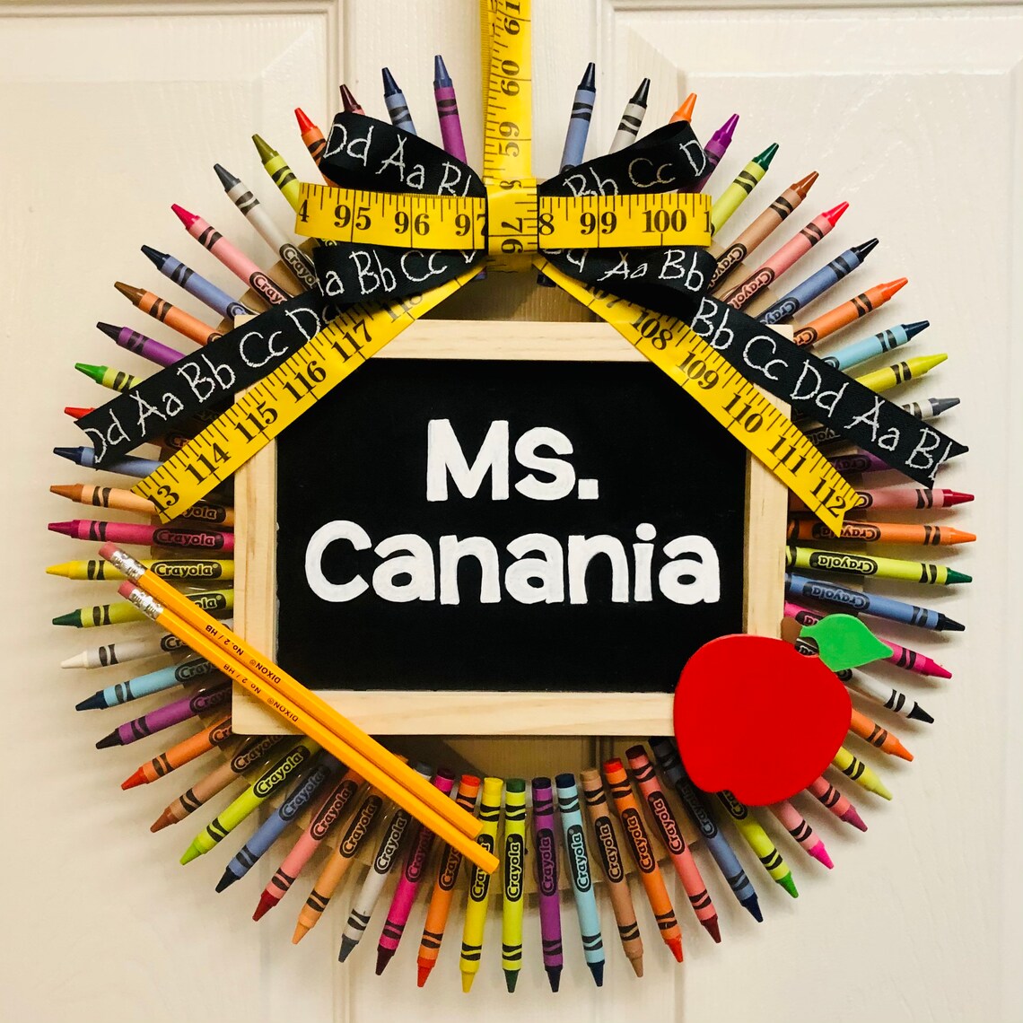 Crayon Wreath Back To School Gift Teacher Gift Classroom | Etsy