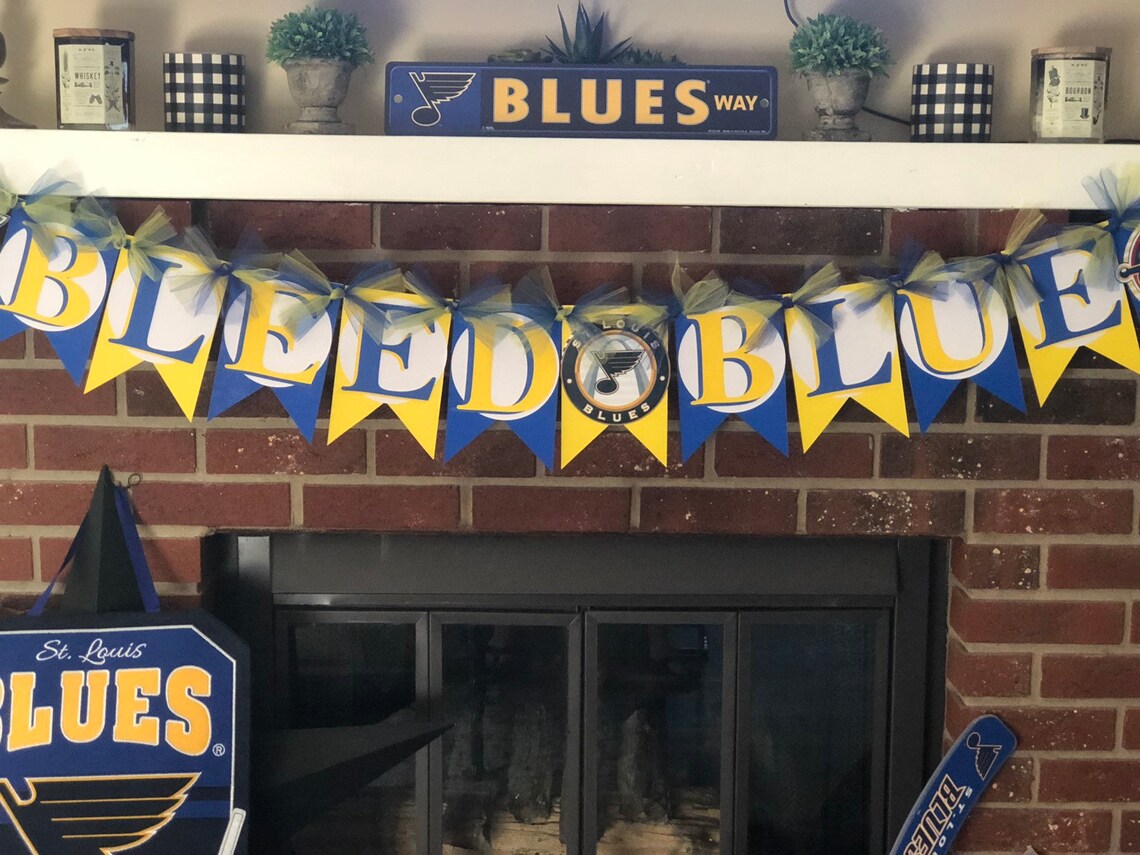 BLEED BLUE Banner St. Louis Blues Banner Blues Banner | Etsy