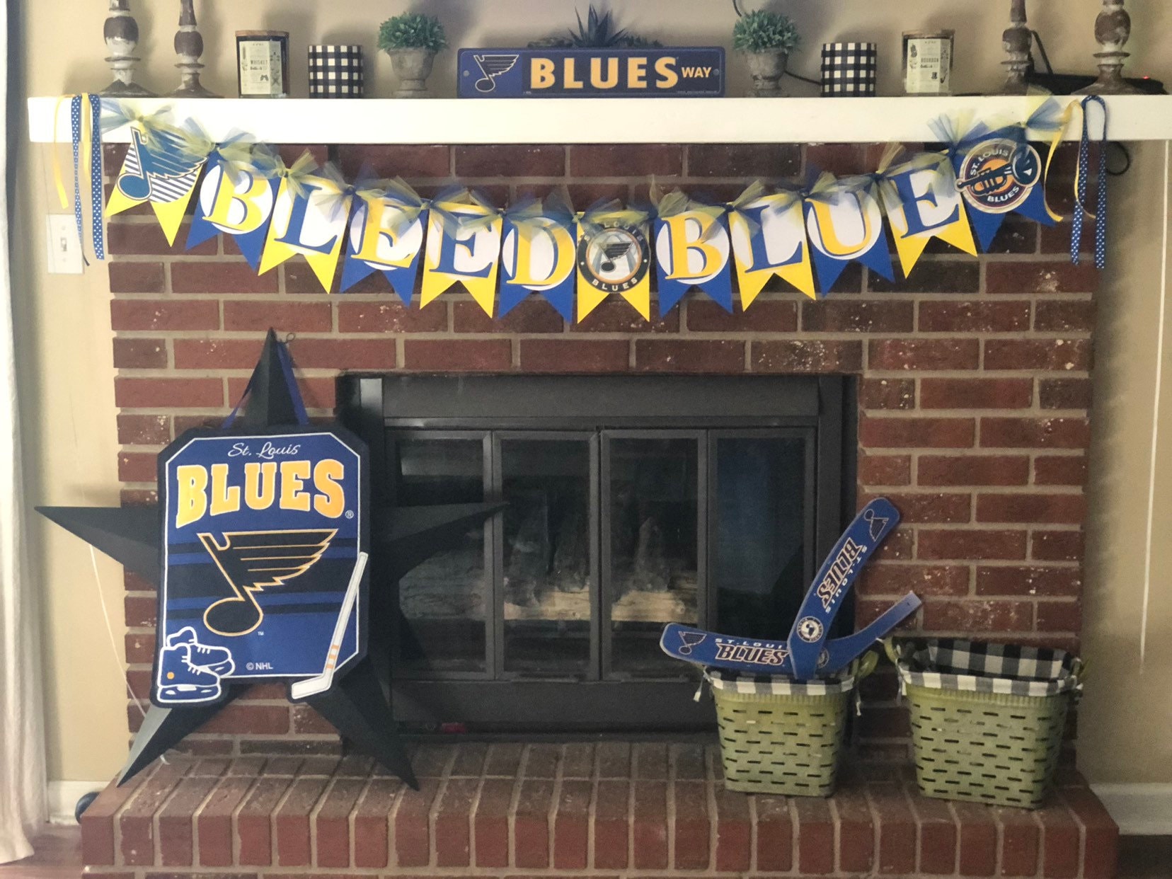 BLEED BLUE Banner St. Louis Blues Banner Blues Banner | Etsy