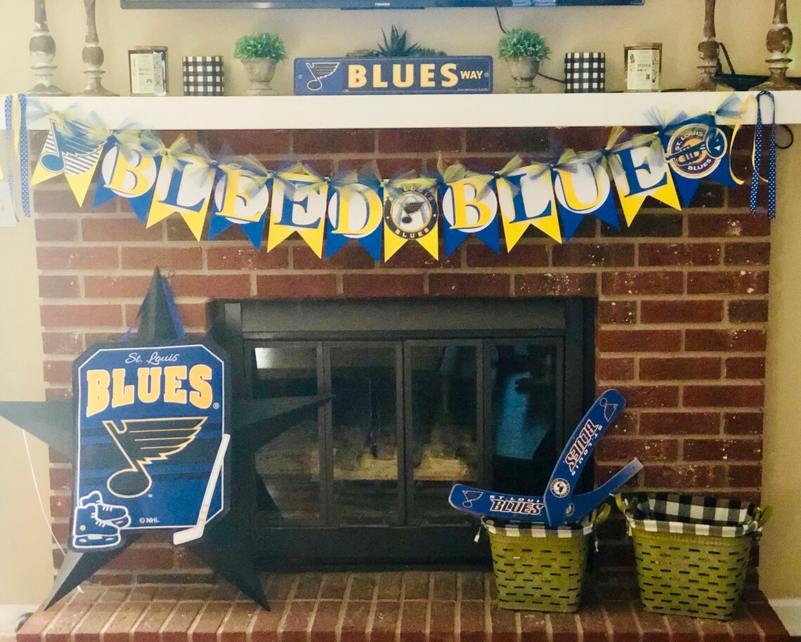 BLEED BLUE Banner St. Louis Blues Banner Blues Banner | Etsy