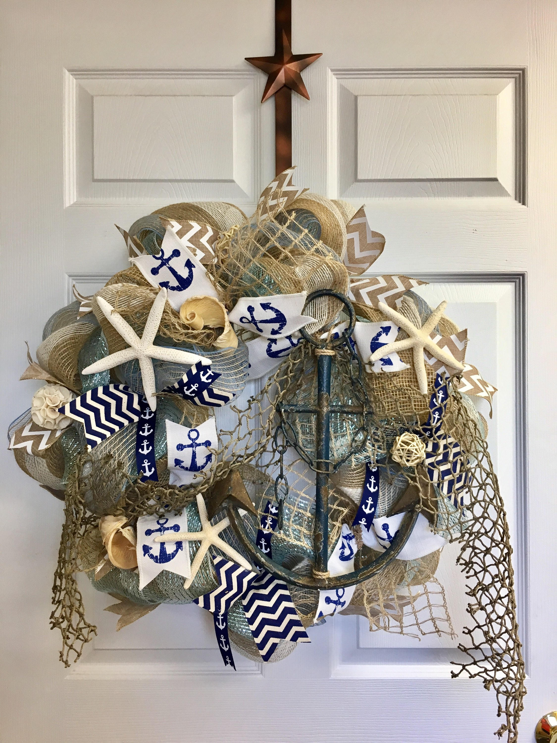 Nautical Wreath Nautical Door Decor Nautical Decor Anchor | Etsy