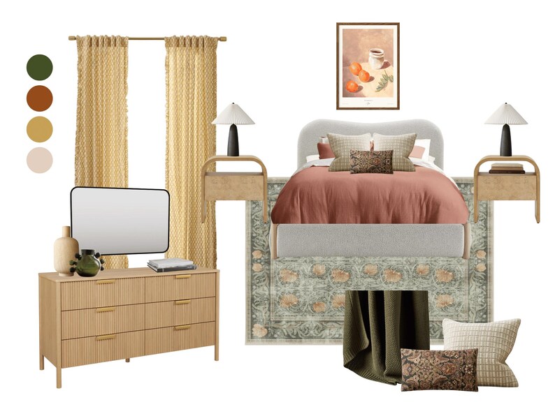 Pre-made Bedroom Design | Bedroom Mood Board and Shopping List - Etsy