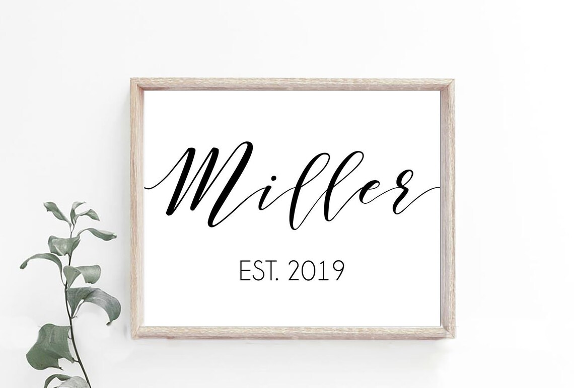 Custom Last Name Print Personalized, Custom, Monogram, Name, Wall Art ...