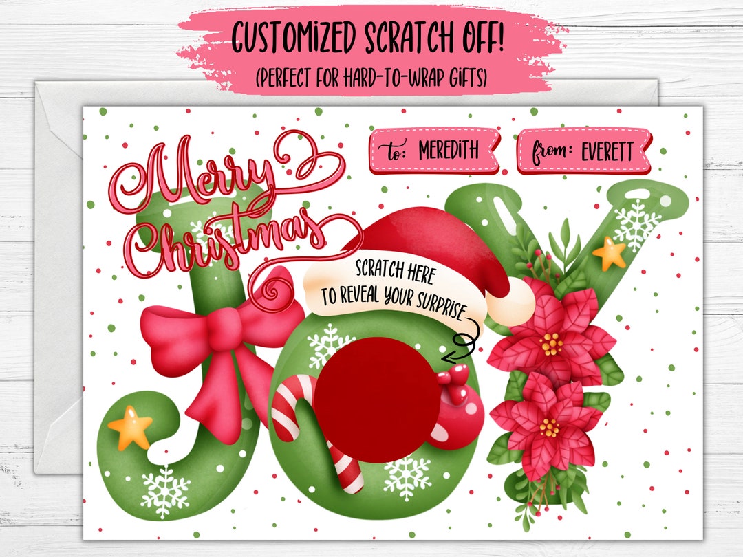 Custom Christmas Scratch off Card | Personalized Scratch off Card ...
