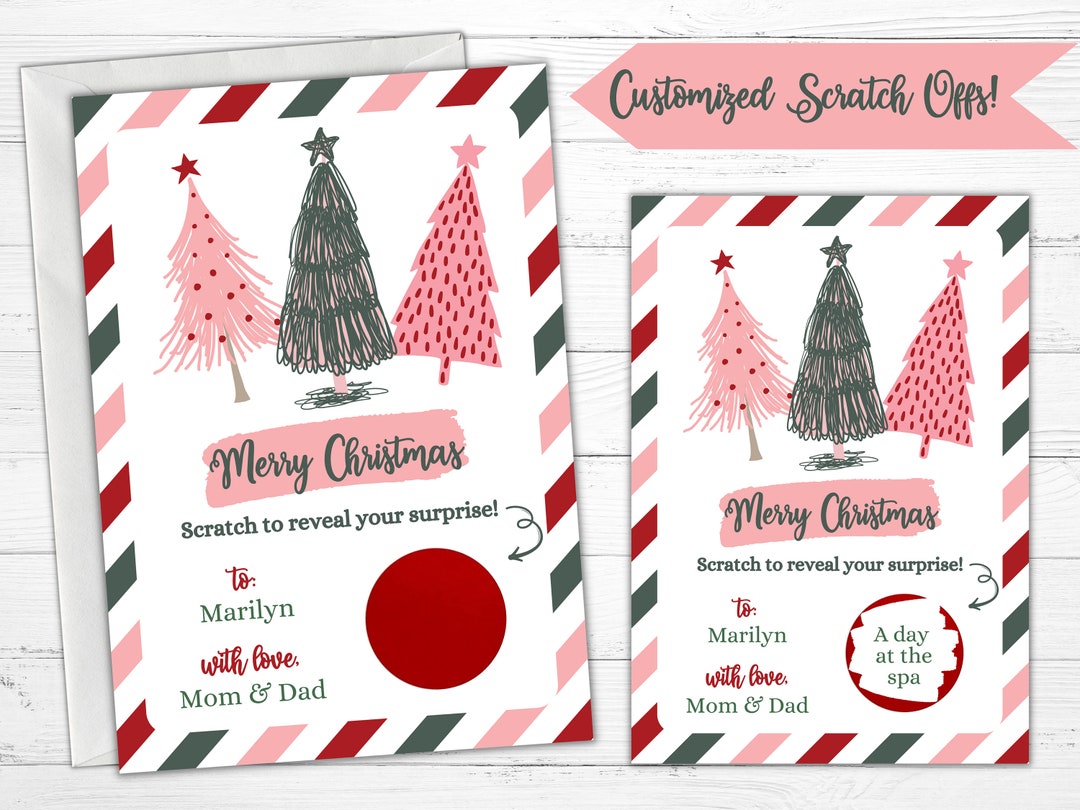 Custom Christmas Scratch off Card | Personalized Scratch off Card ...
